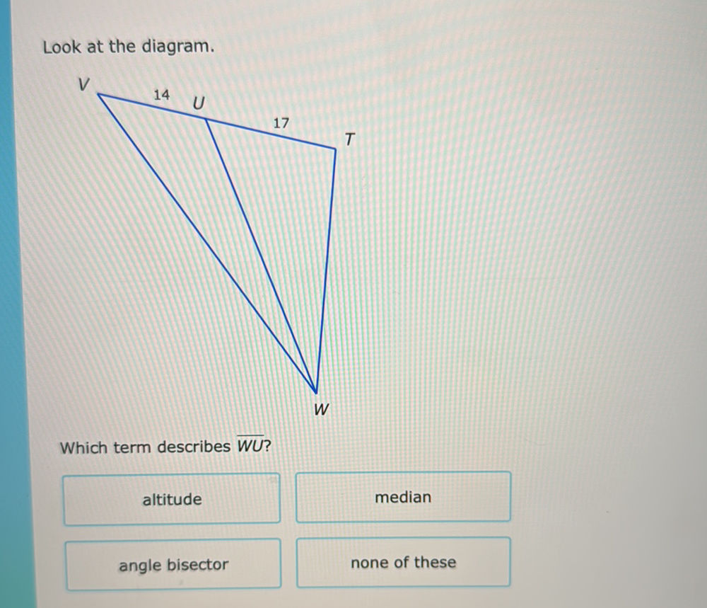 Look at the diagram. Which term describes | StudyX