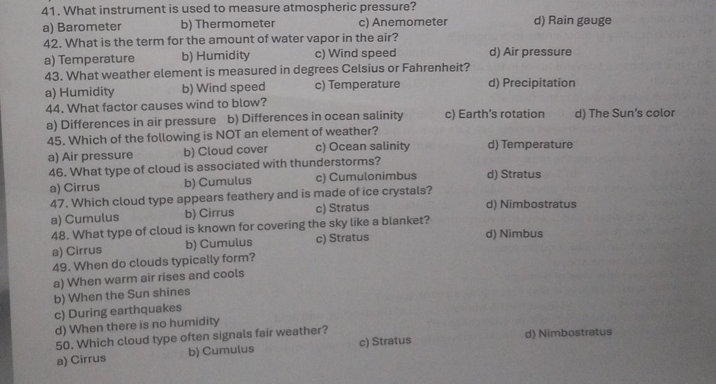 41. What instrument is used to measure | StudyX