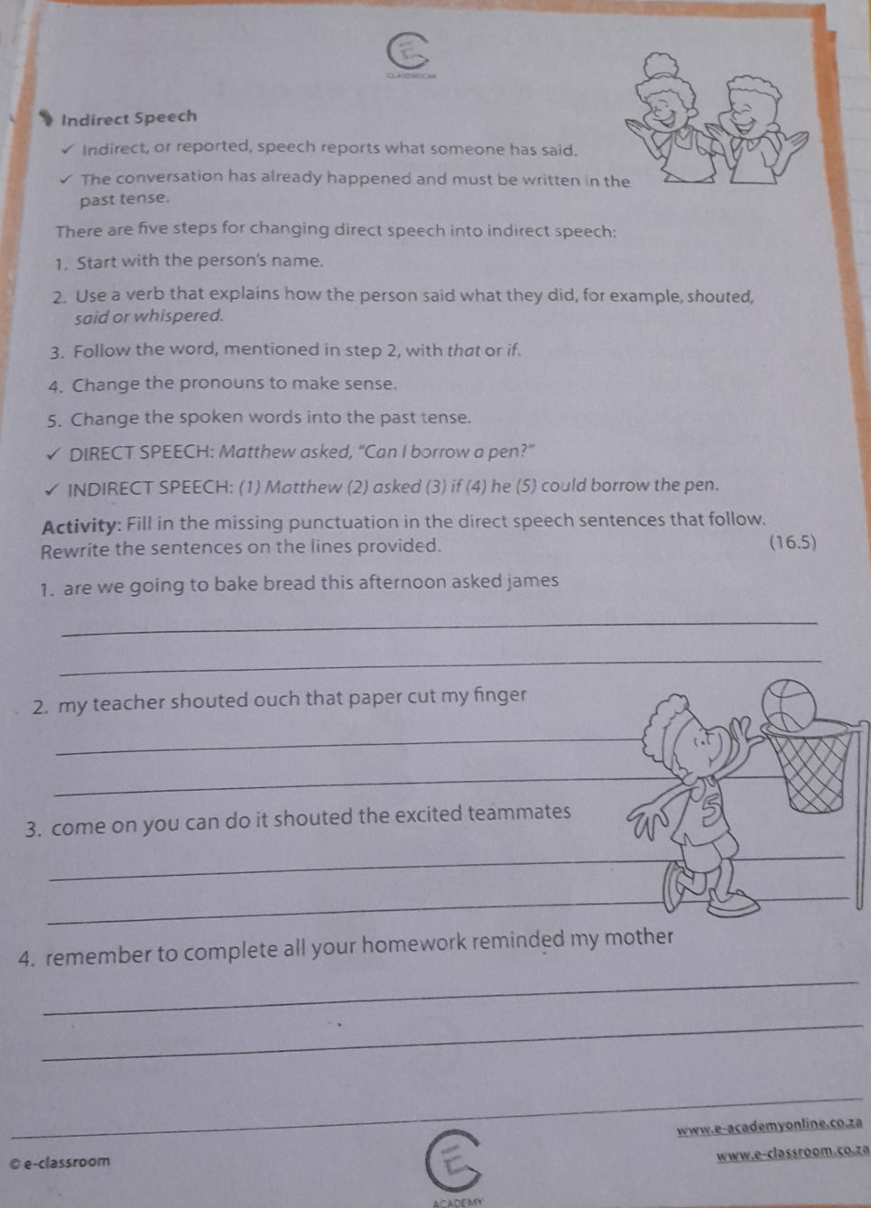 Activity: Fill in the missing punctuation in | StudyX