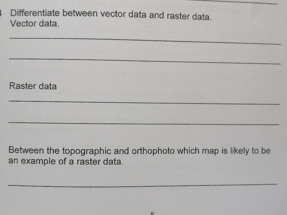 4 Differentiate between vector data and | StudyX