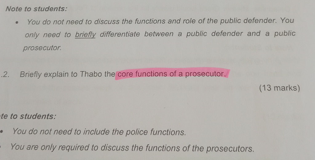 2. Briefly explain to Thabo the core | StudyX