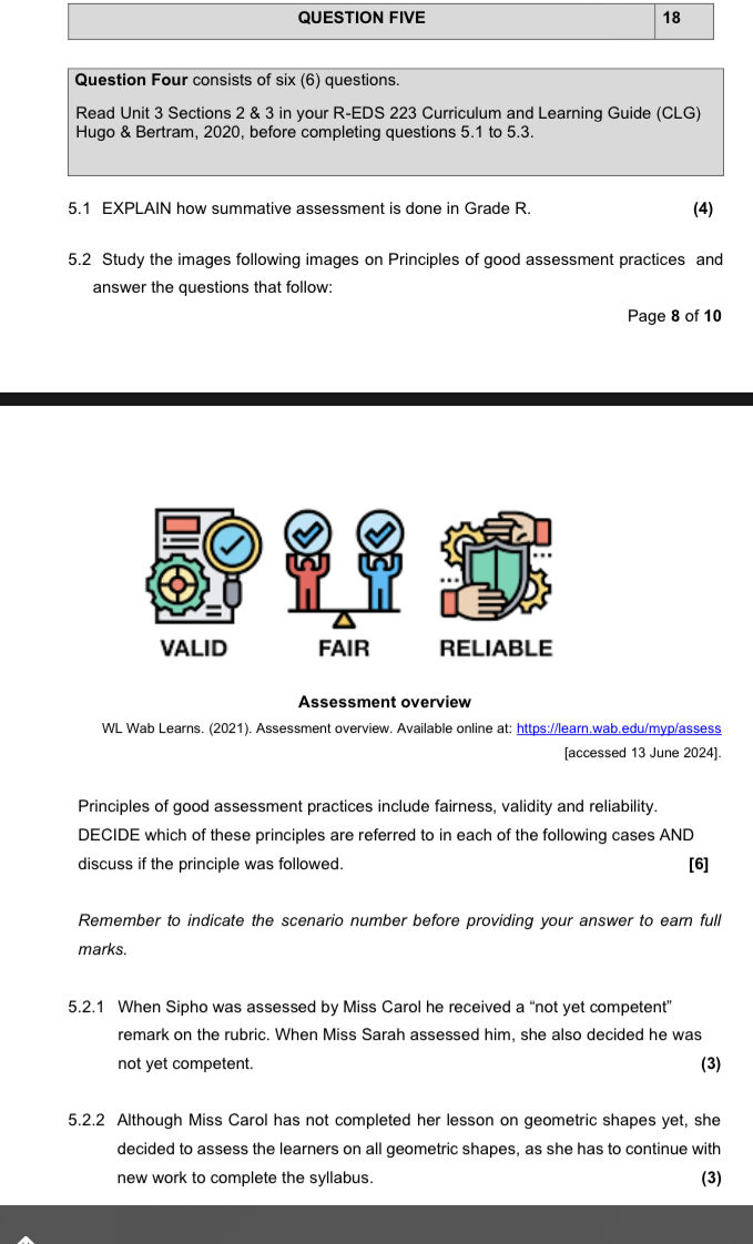 5.1 EXPLAIN how summative assessment is done | StudyX