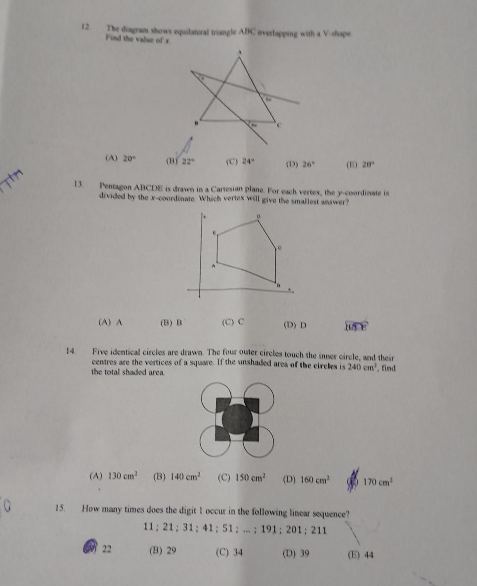 12. The diagram shows equilateral triangle | StudyX