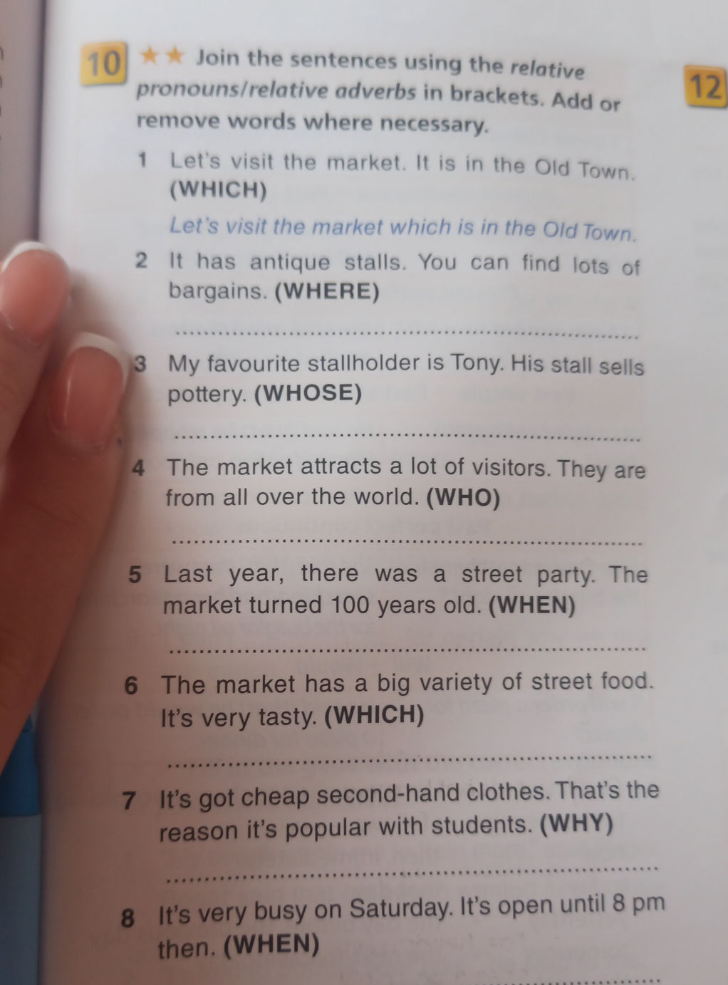 10 Join the sentences using the relative | StudyX