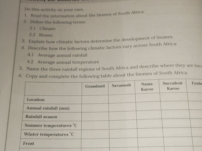 Do this activity on your own. 1. Read the | StudyX
