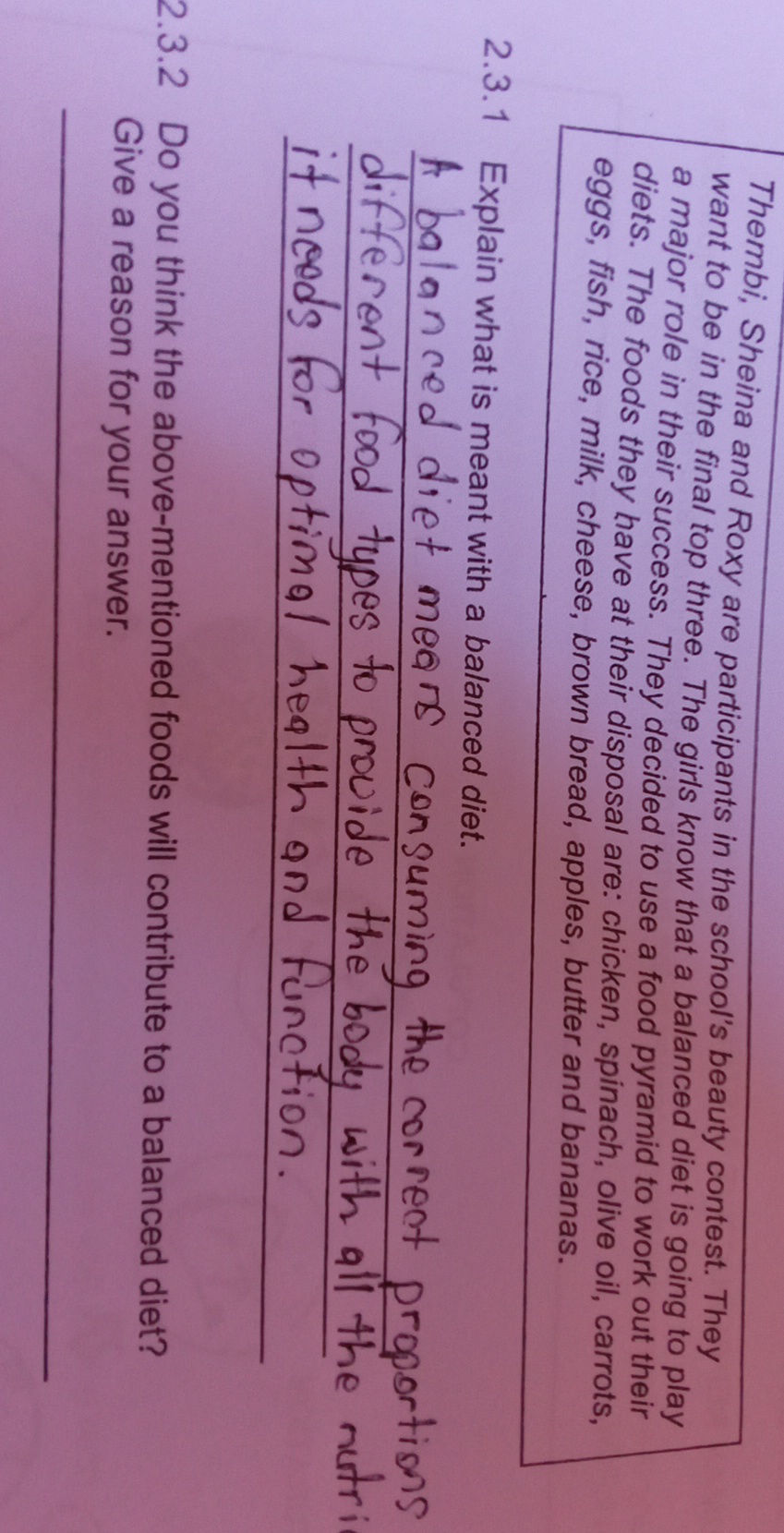 2.3.1 Explain what is meant with a balanced | StudyX