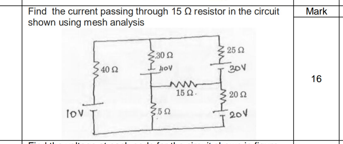 Find the current passing through 15 \(\, | StudyX