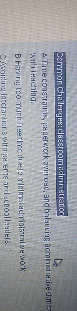 Common Challenges: classroom administration | StudyX