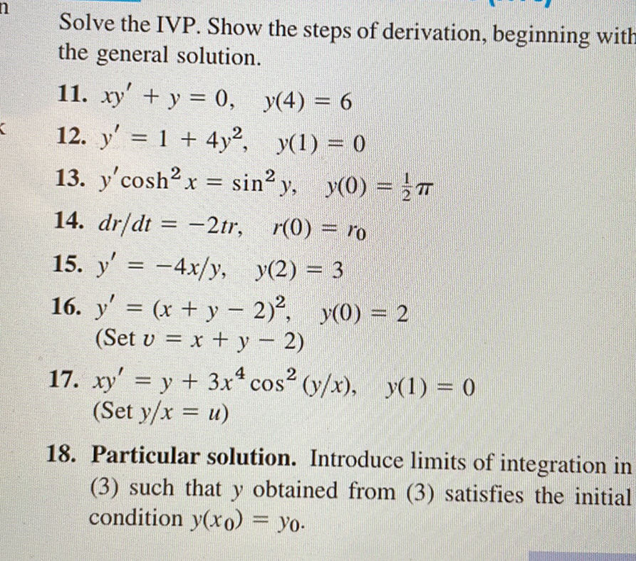 Solve the IVP. Show the steps of derivation, | StudyX