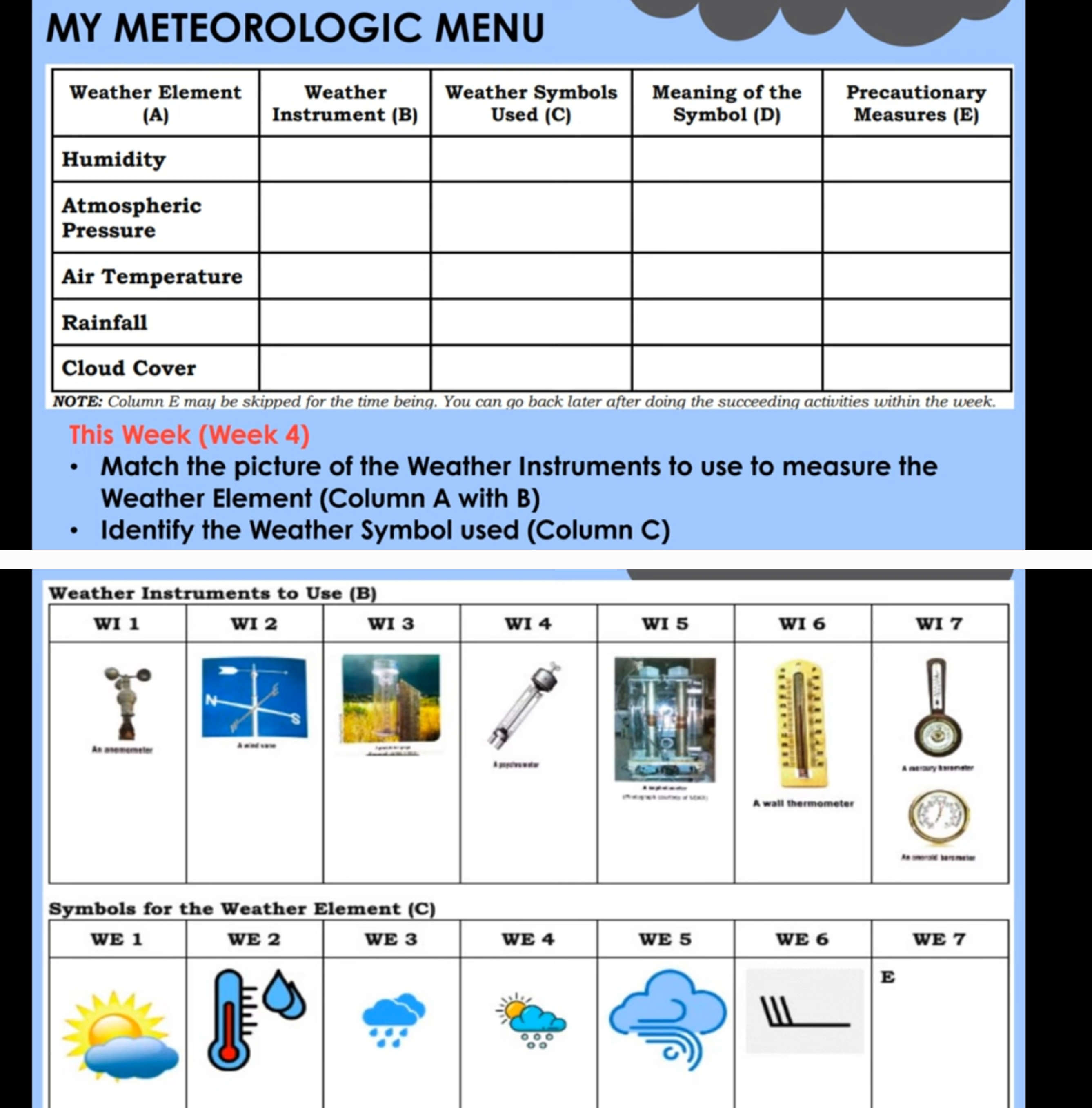 MY METEOROLOGIC MENU | Weather Element (A) | StudyX