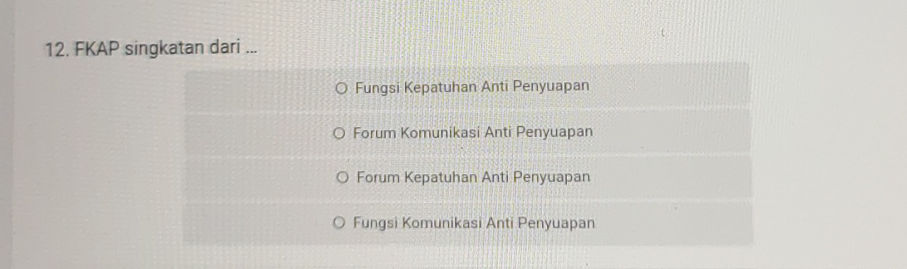 FKAP singkatan dari ... O Fungsi Kepatuhan
