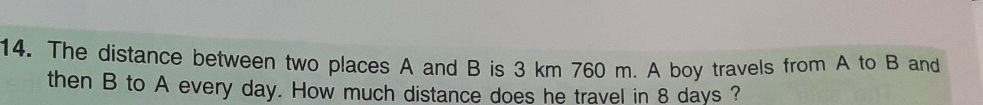 14. The distance between two places A and B | StudyX