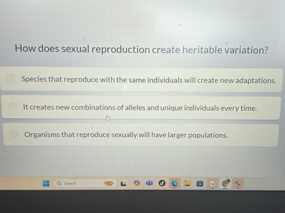 How does sexual reproduction create | StudyX