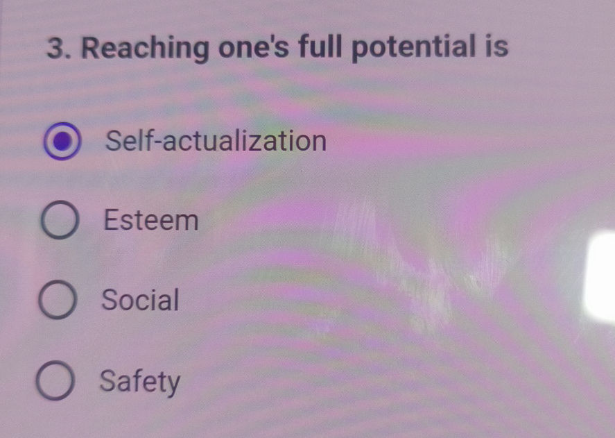 3. Reaching one's full potential is | StudyX