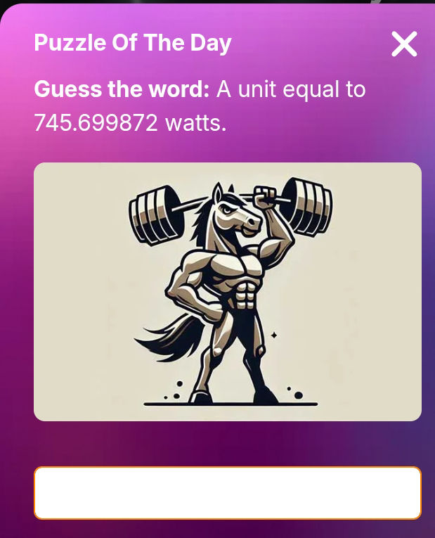 Guess the word: A unit equal to 745.699872 | StudyX