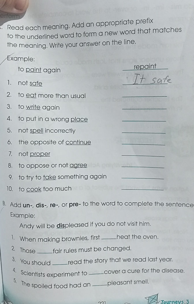 A. Read each meaning. Add an appropriate | StudyX