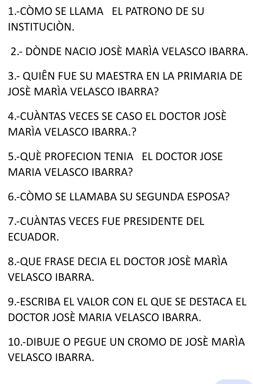 1.- CÒMO SE LLAMA EL PATRONO DE SU | StudyX