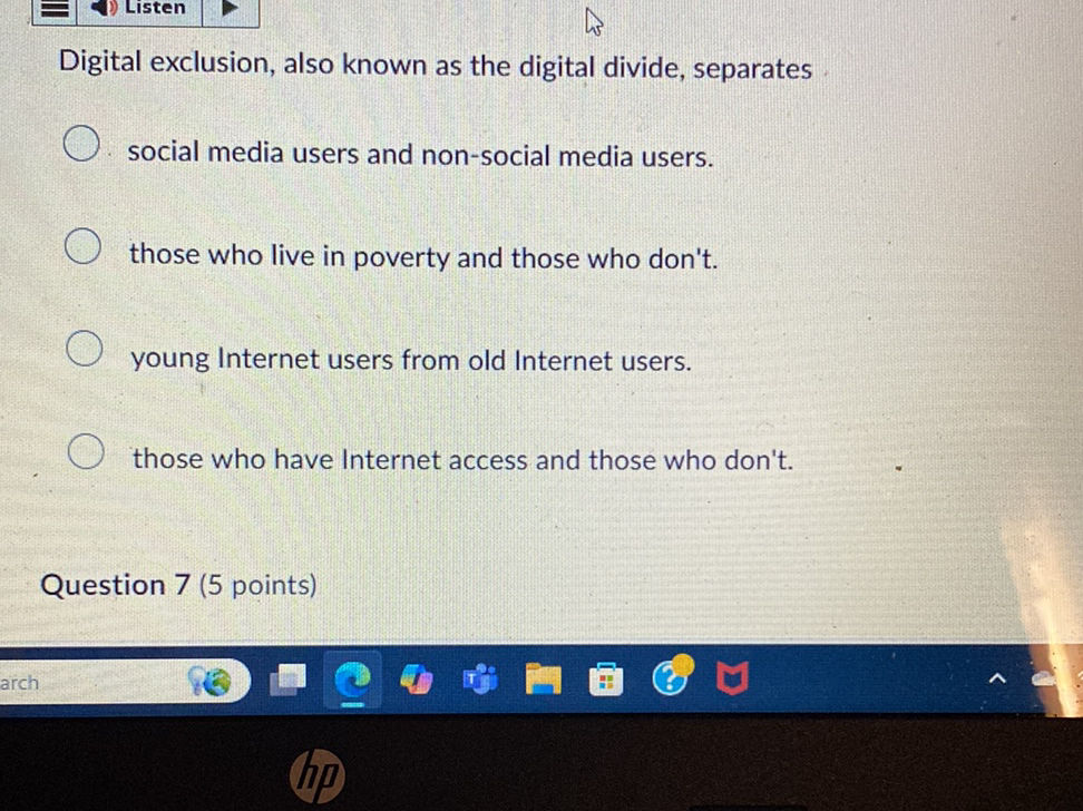 Digital exclusion, also known as the digital | StudyX