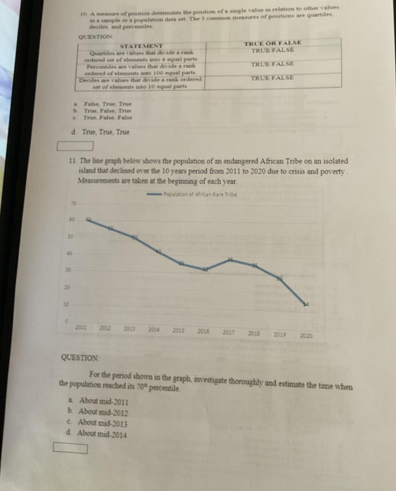10. A measure of position determines the | StudyX
