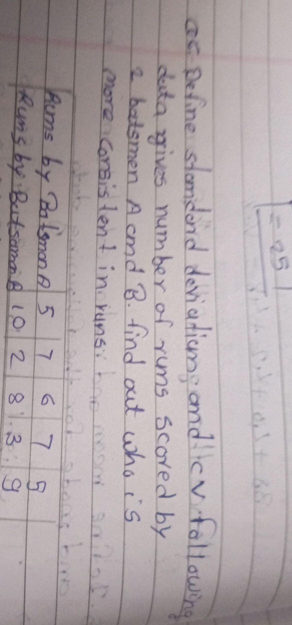 Define standard deviation and CV following | StudyX