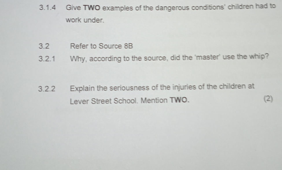 3.1.4 Give TWO examples of the dangerous | StudyX
