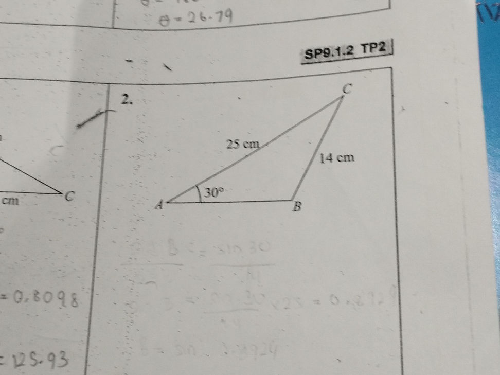 2. A triangle is shown with side lengths | StudyX
