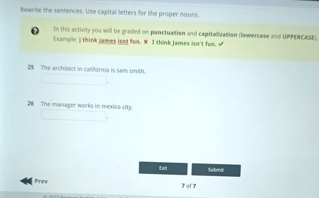 Rewrite the sentences. Use capital letters | StudyX