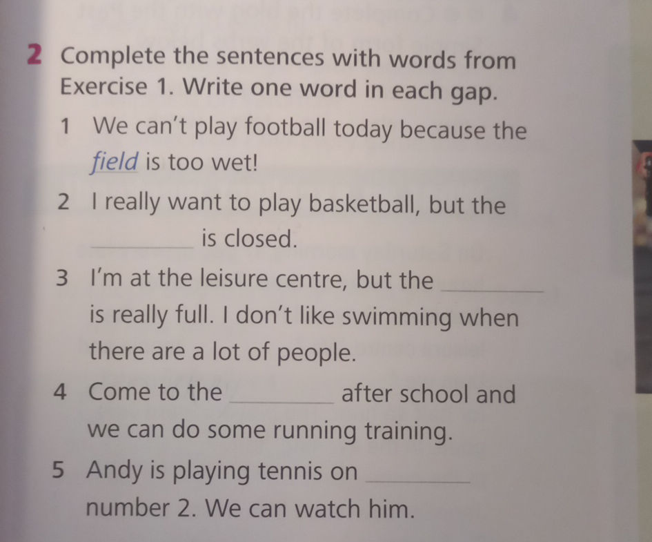 2 Complete the sentences with words from | StudyX