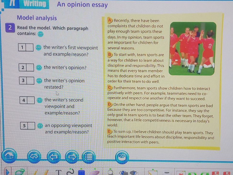 2 Read the model. Which paragraph contains: | StudyX
