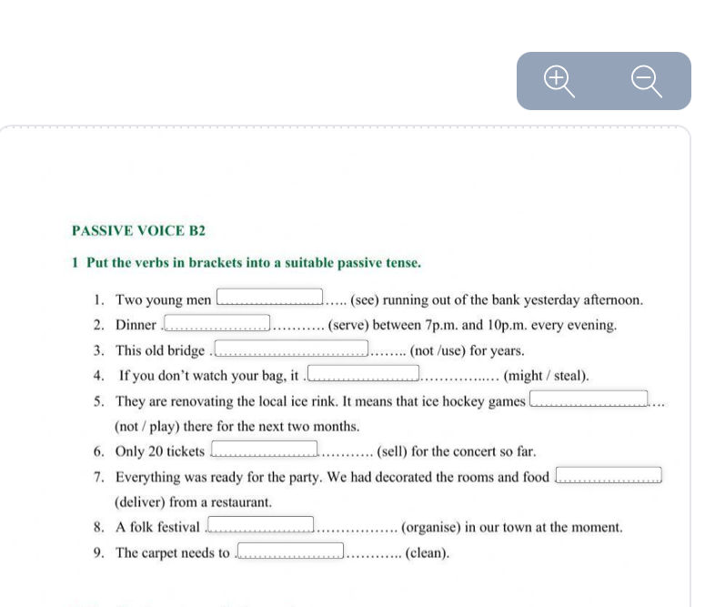 PASSIVE VOICE B2 1 Put the verbs in | StudyX