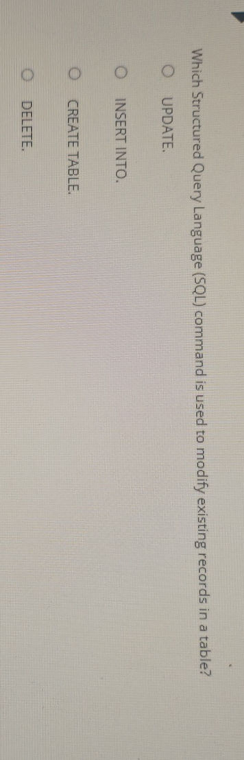 Which Structured Query Language (SQL) | StudyX