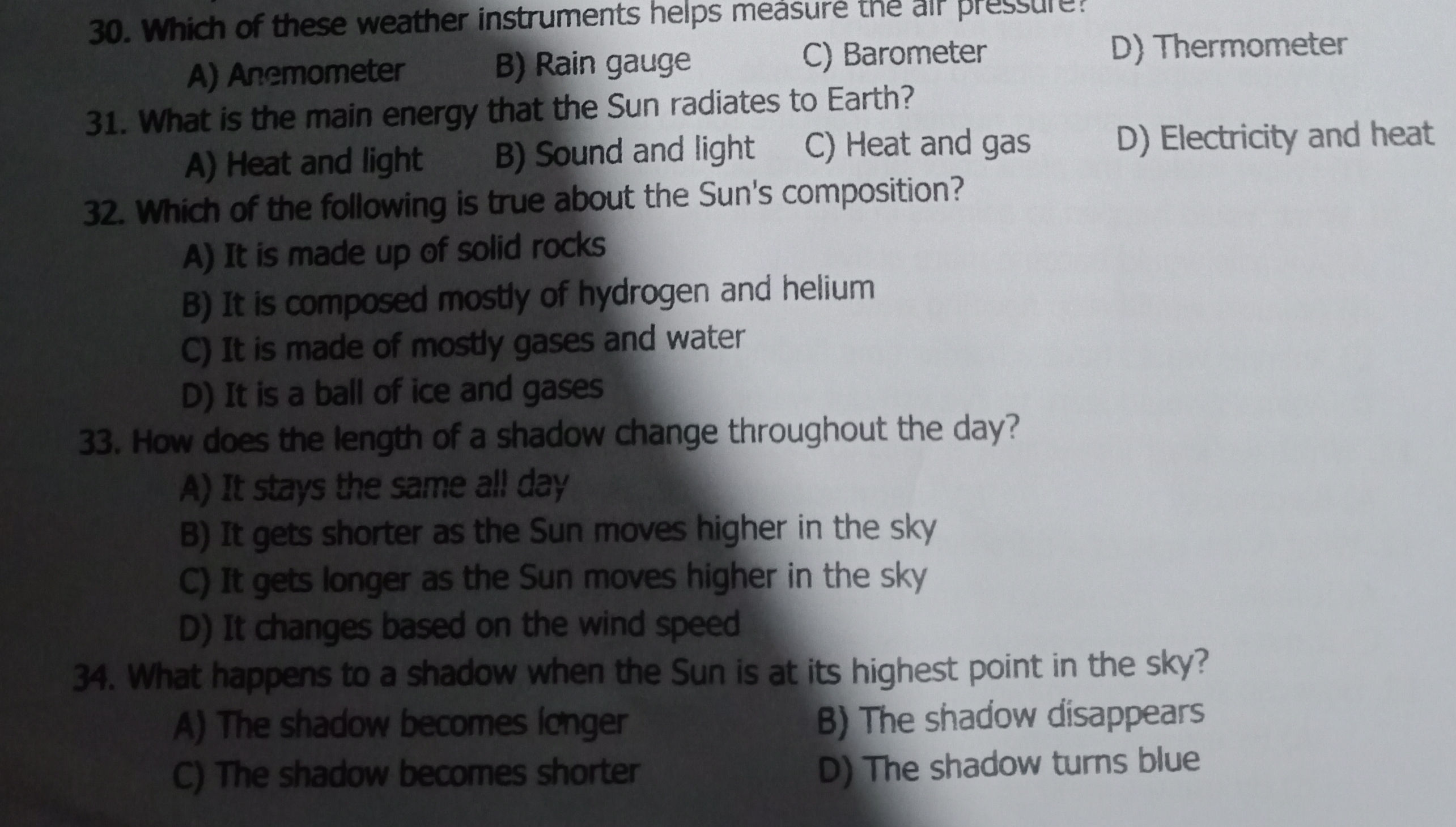 30. Which of these weather instruments helps | StudyX