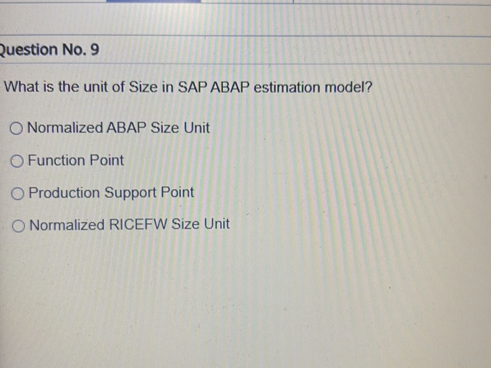 What is the unit of Size in SAP ABAP | StudyX