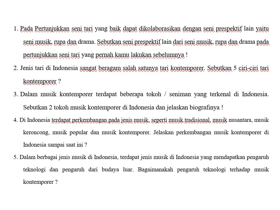 1. Pada Pertunjukkan seni tari yang baik | StudyX