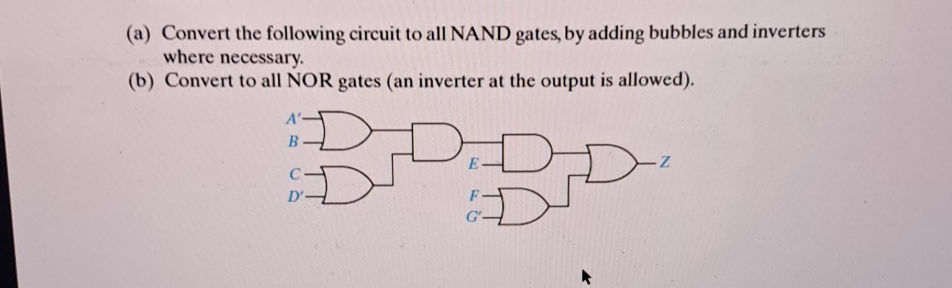 (a) Convert the following circuit to all | StudyX