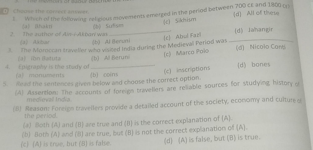 1. Which of the following religious | StudyX