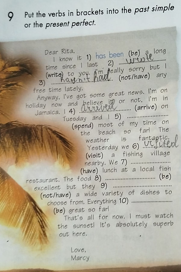 9 Put the verbs in brackets into the past | StudyX