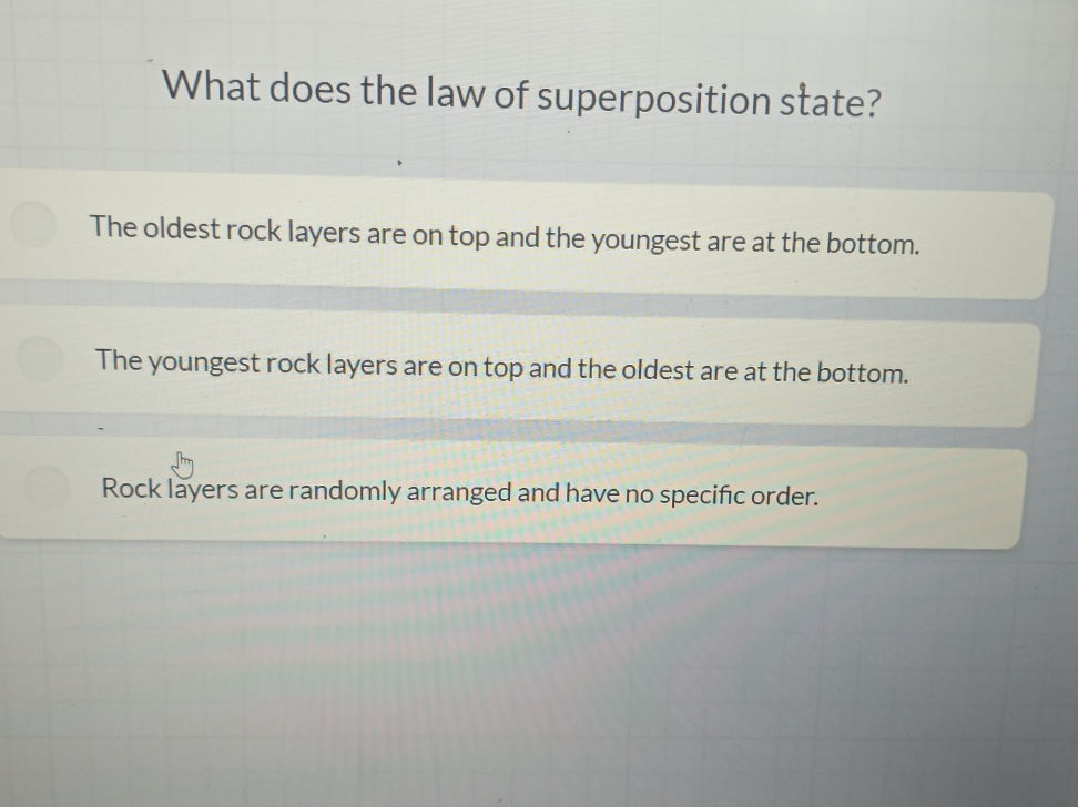 What does the law of superposition state? | StudyX