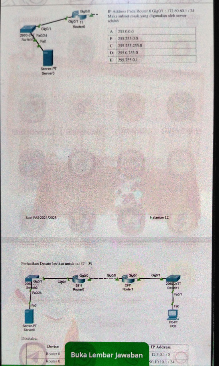 IP Address Pada Router 0 Gig0/1 : | StudyX
