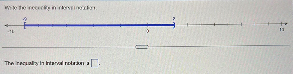 Write the inequality in interval notation.