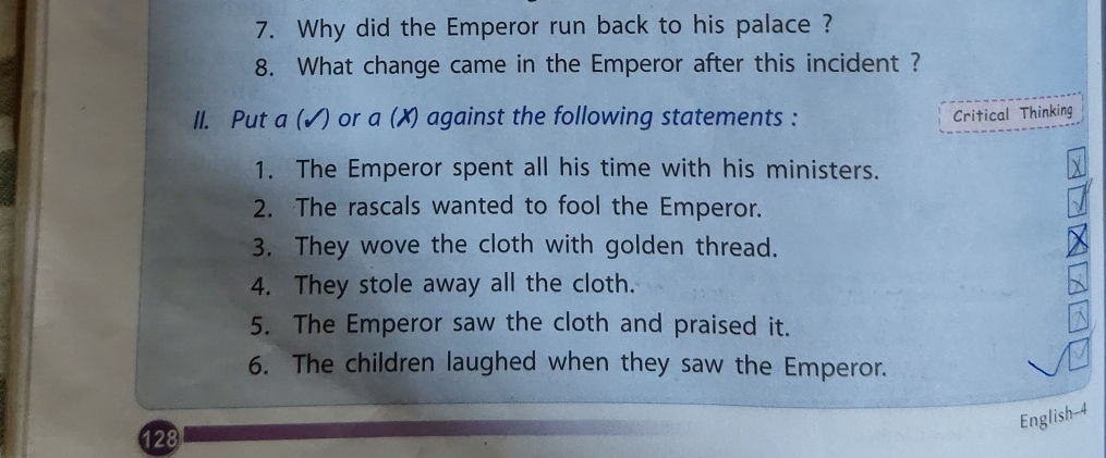 7. Why did the Emperor run back to his | StudyX