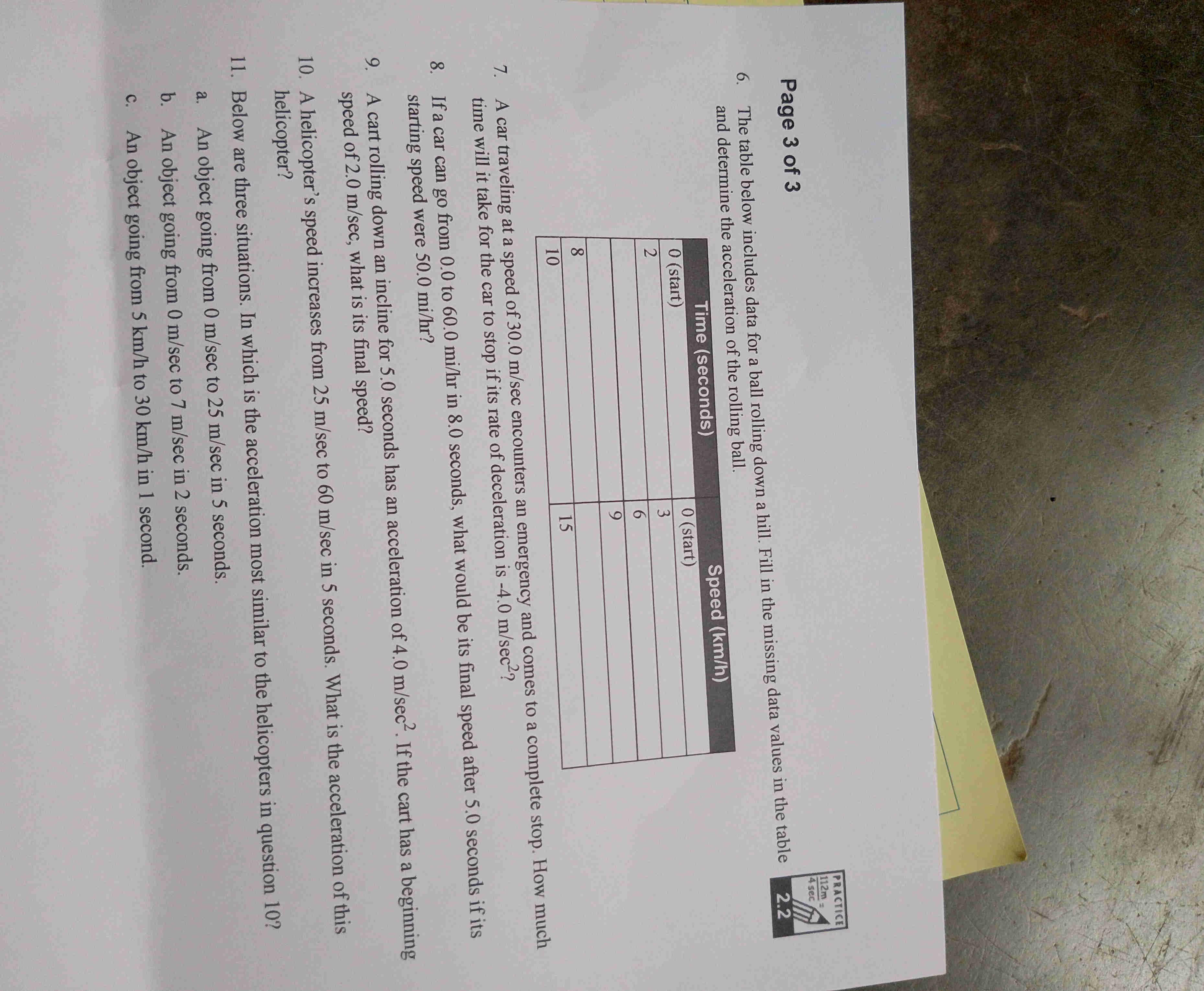 6. The table below includes data for a ball | StudyX