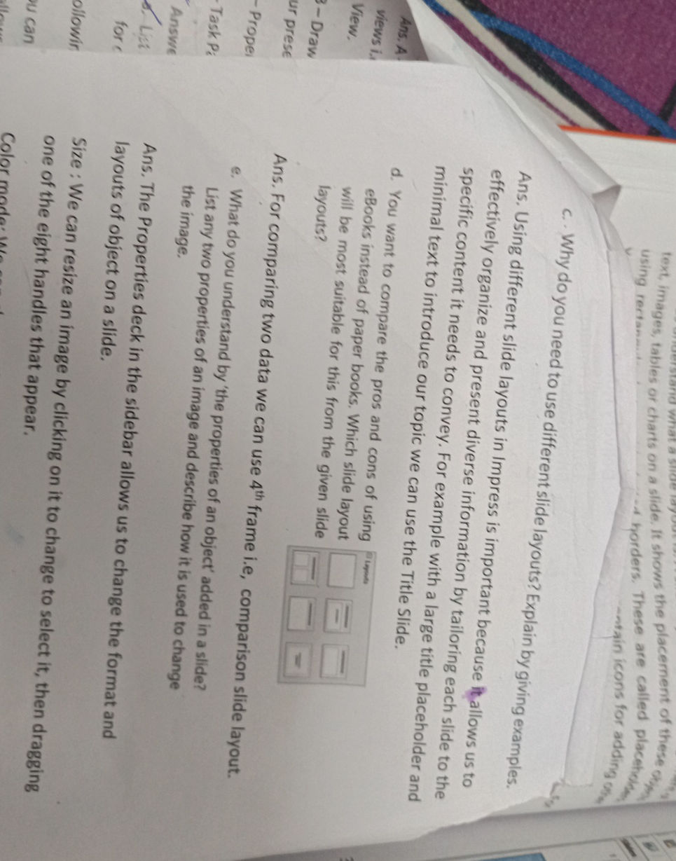 c. Why do you need to use different slide | StudyX