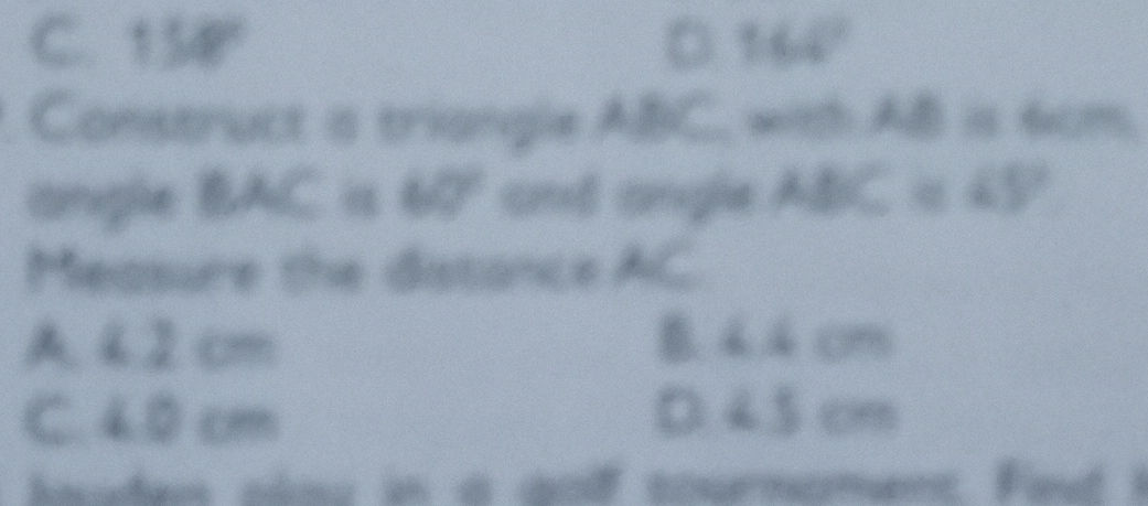 Construct a triangle ABC, with AB is 6cm, | StudyX