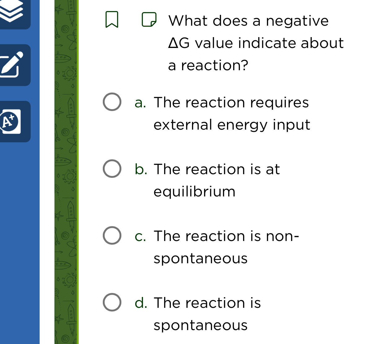 What does a negative $ G$ value indicate | StudyX