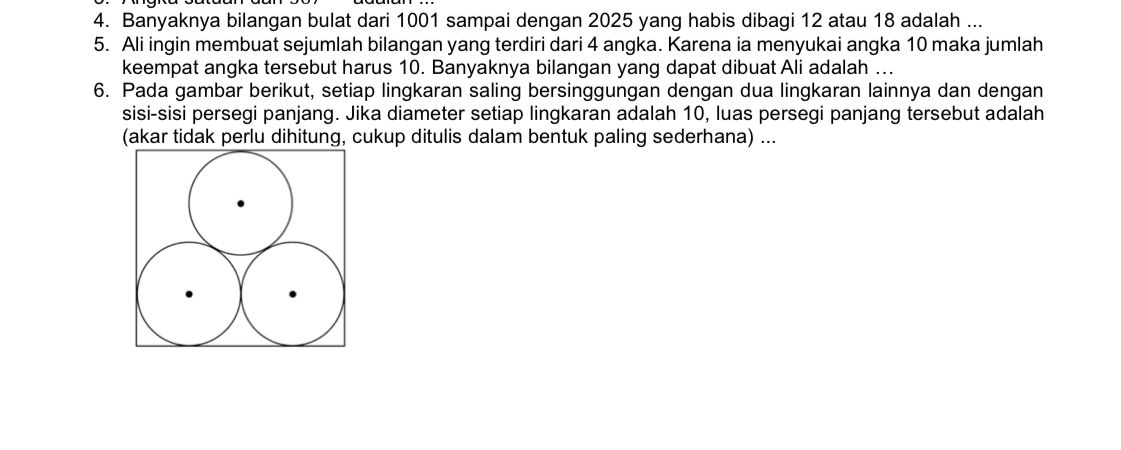 4. Banyaknya bilangan bulat dari 1001 sampai | StudyX