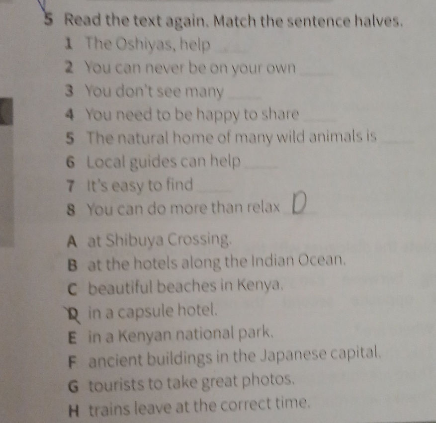 5 Read the text again. Match the sentence | StudyX