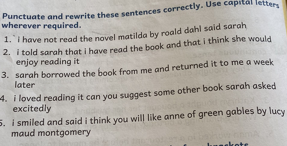 Punctuate and rewrite these sentences | StudyX