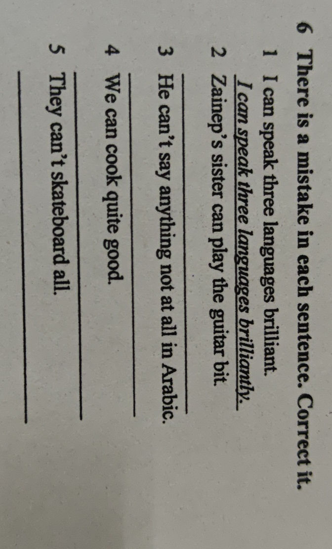 6 There is a mistake in each sentence. | StudyX