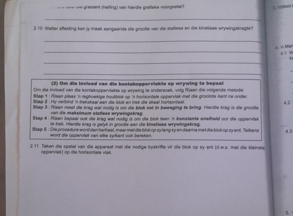 2.10 Watter afleiding kan jy maak aangaande | StudyX